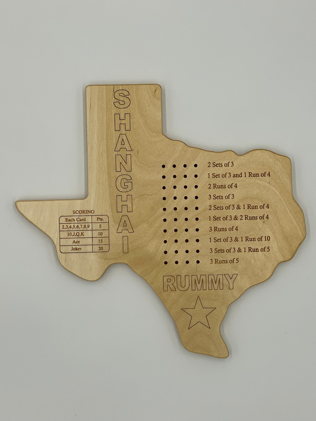 Texas Shanghai Rummy W/peg Holder - Etsy