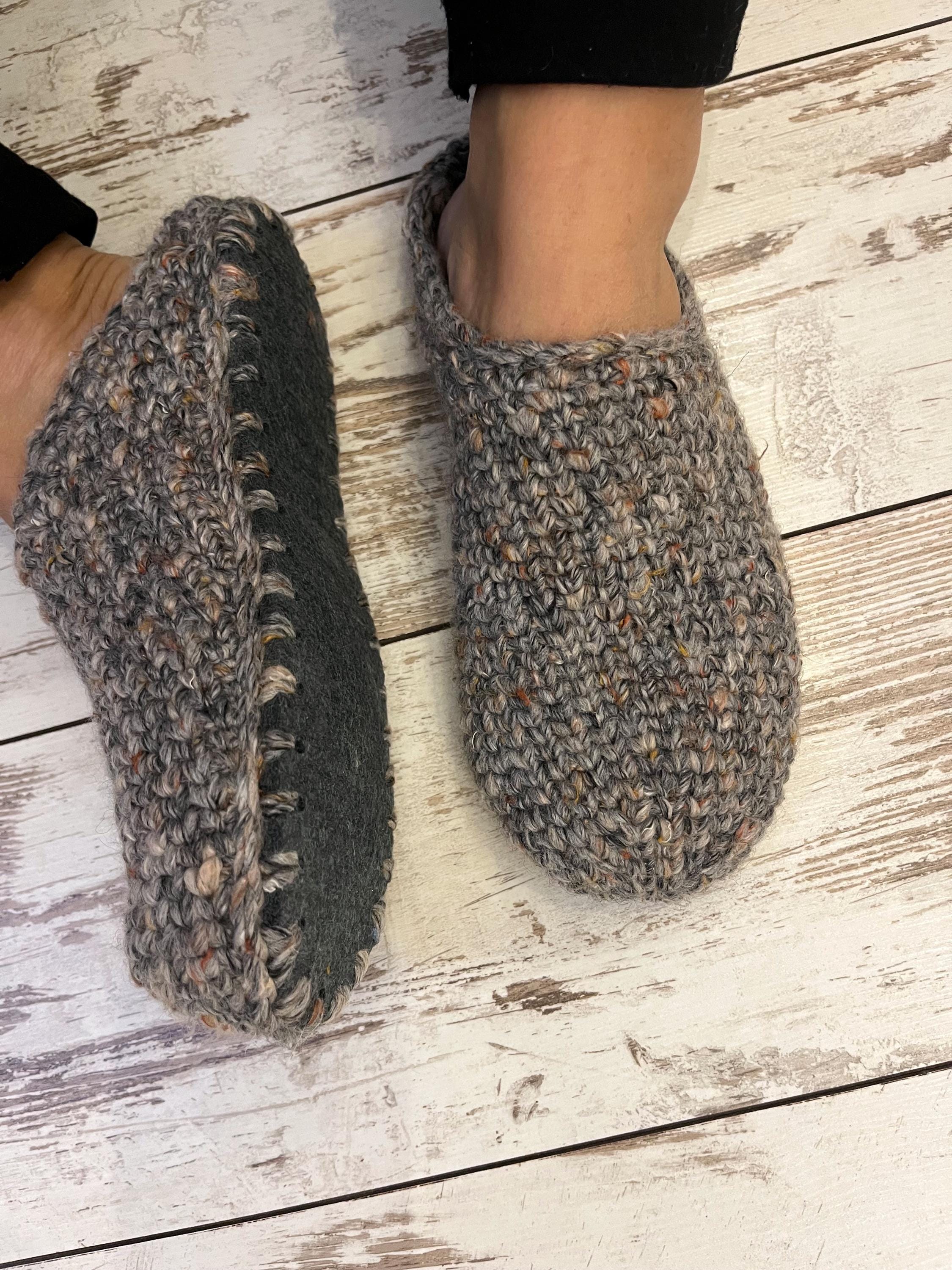 Crochet Unisex Slippers With Double Non Slip Soles /crochet Womens ...
