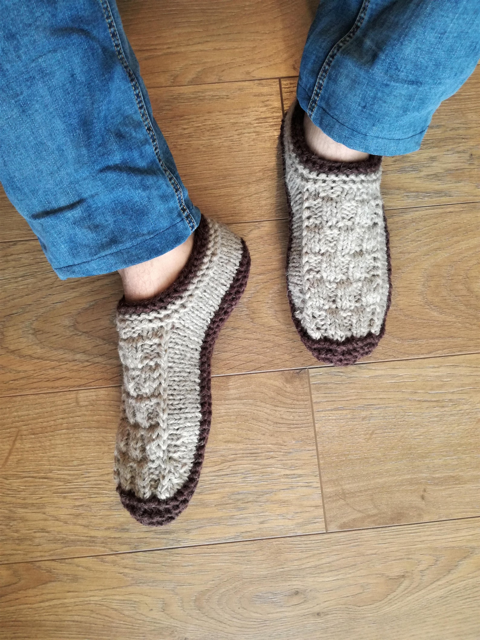 Knit Slippers for Men With Double Non Slip Sole /men Slippers/men ...