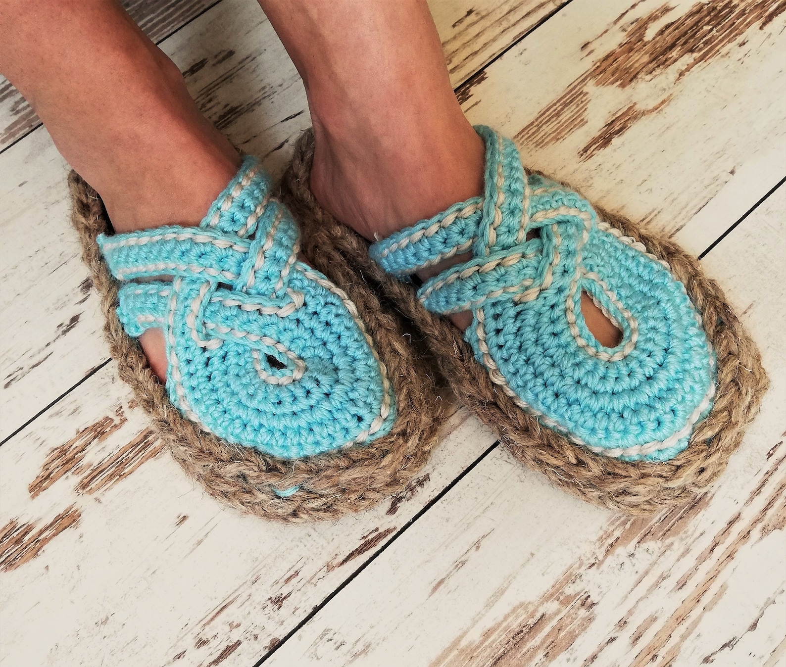 Crochet Summer Outdoor Flip Flops With Rubber Soles /summer House ...