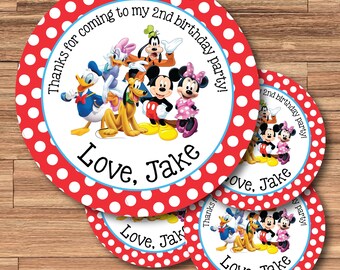 Mickey Mouse Party Stickers | Etsy