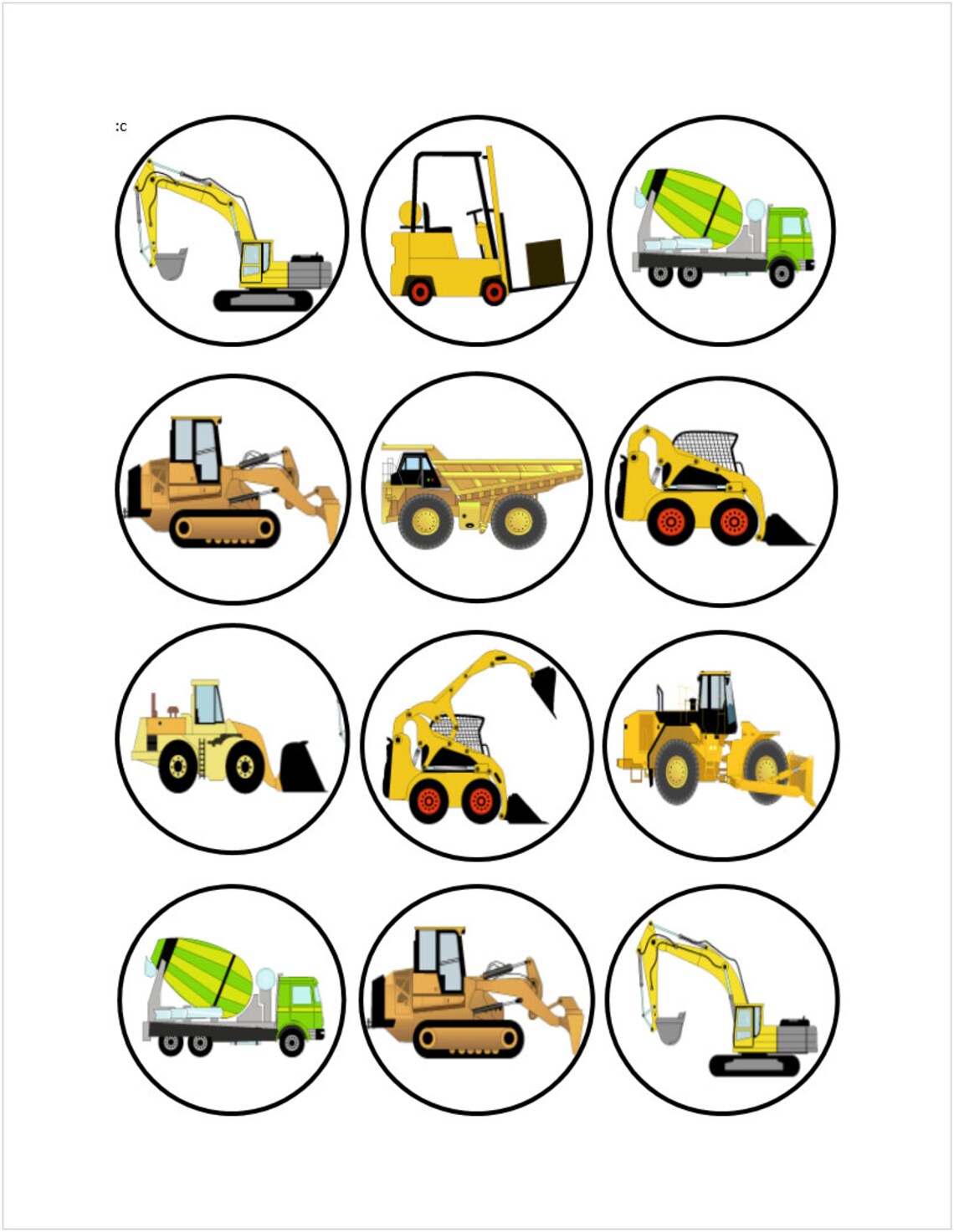 Edible Construction Vehicle Cupcake Cookie Toppers - Etsy