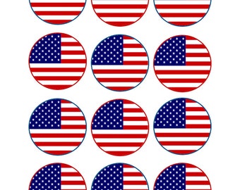 American Flag Cupcake Toppers - Etsy