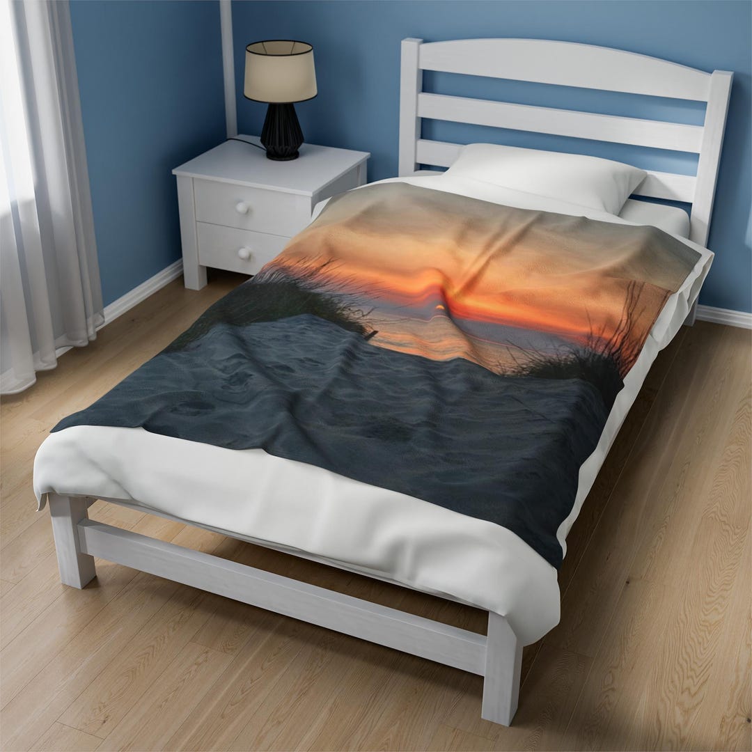 Ocean Sunrise Sand Dune Velveteen Plush Blanket - Etsy