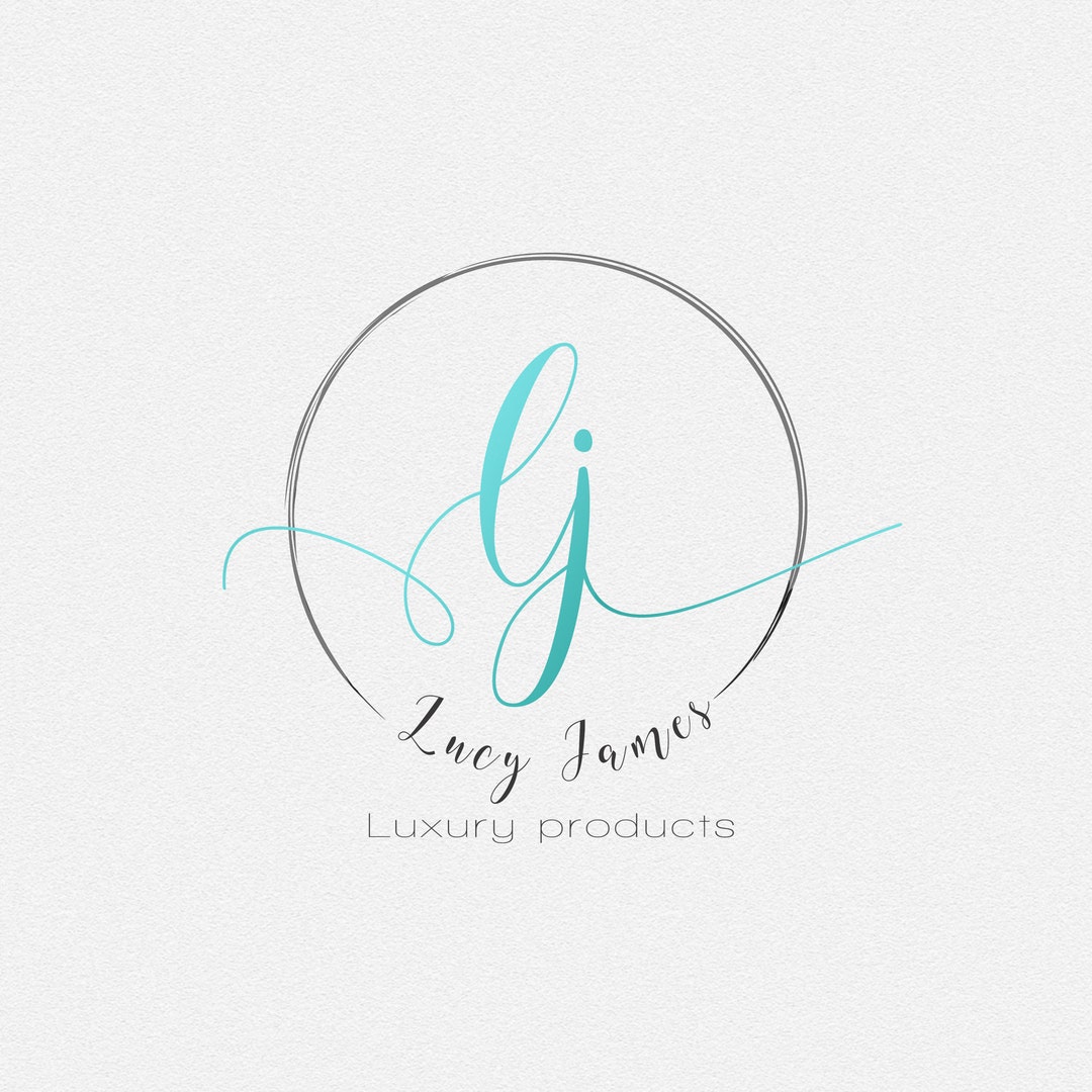 Circle Initials Hand Written Font Logo With Swirls & Matching - Etsy