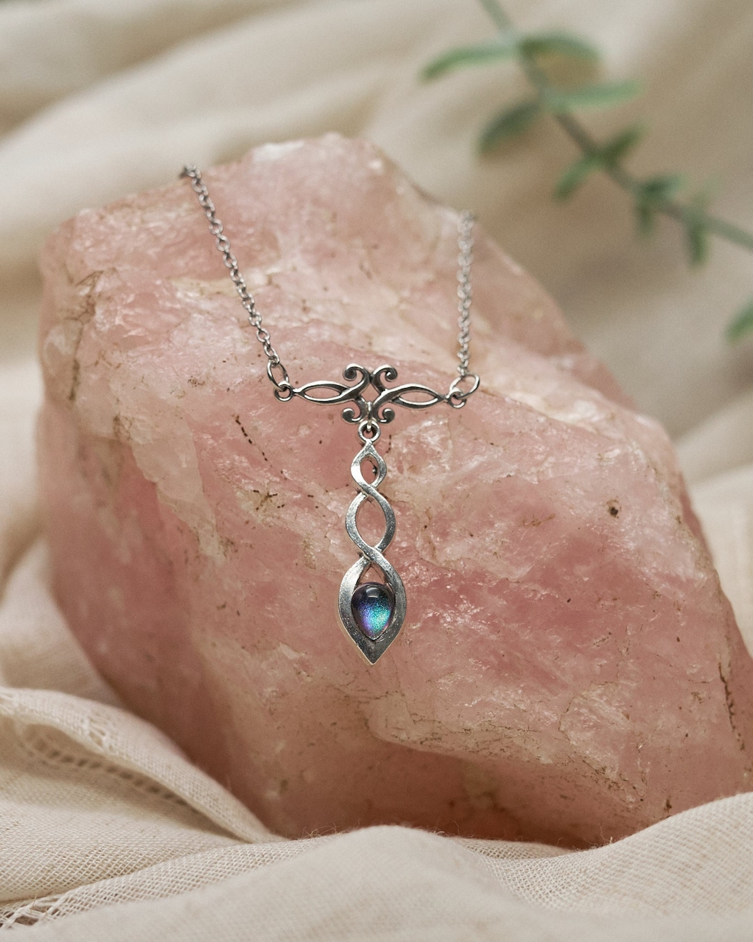 ELVEN Litmus Stones Mystic Fantasy Necklace, Elven Jewelry, Elf Silver ...