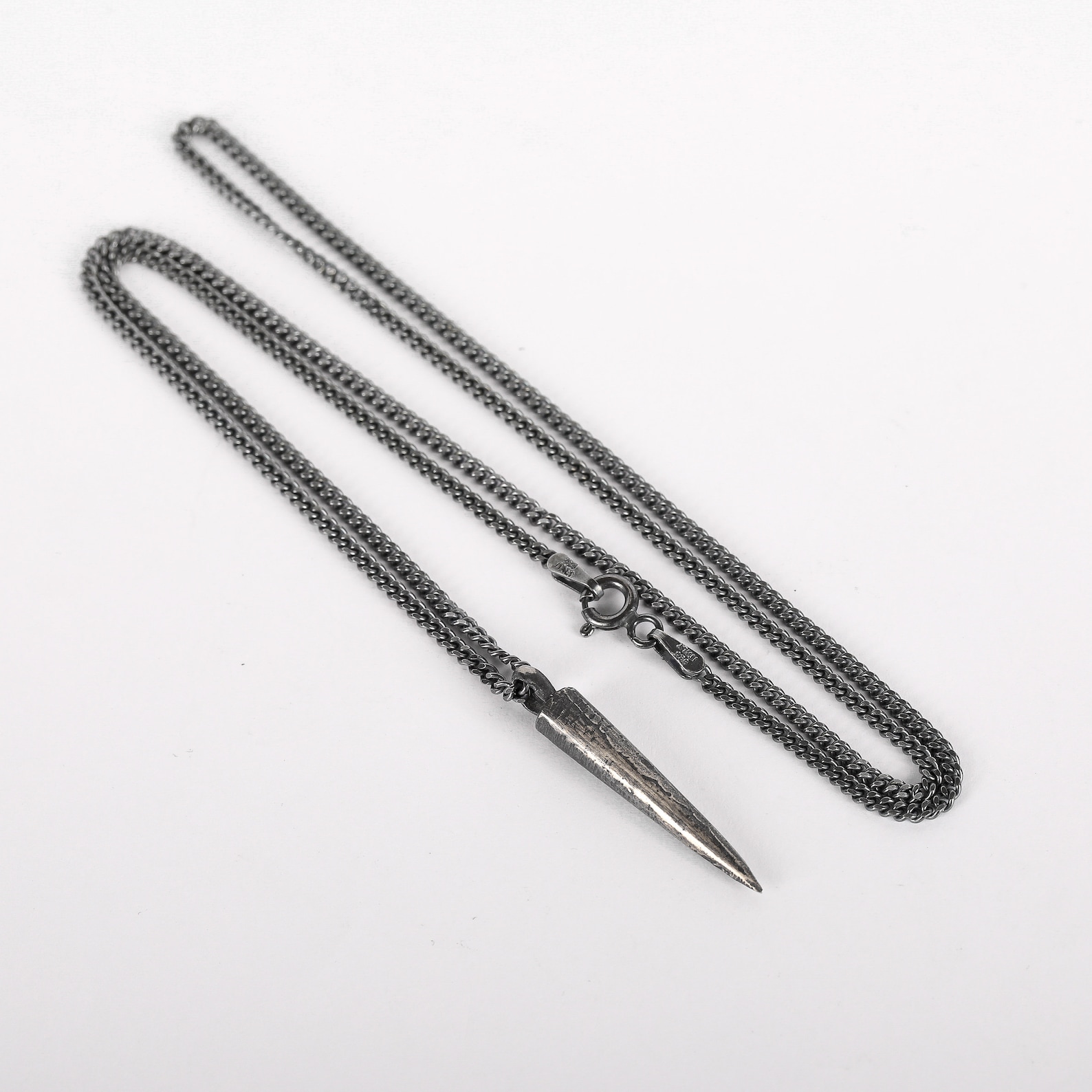 Mens Necklace Antique Silver Spike Pendant Handmade Jewelry - Etsy