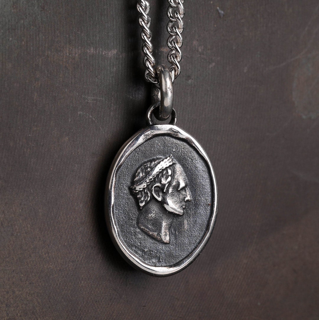 Mens Necklace Roman Emperor Julius Caesartag Pendant for Men in ...
