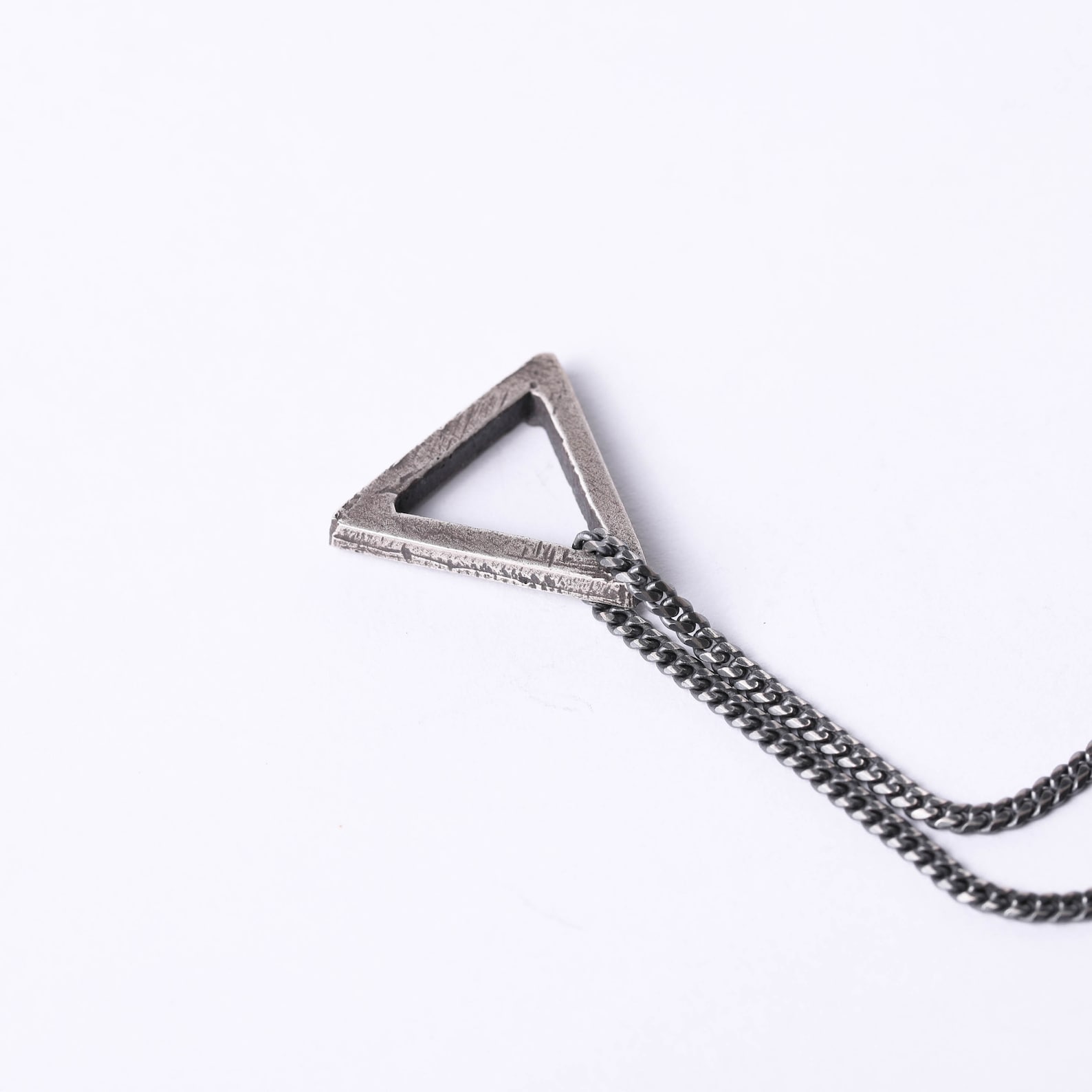 Mens Necklace Triangle Pendant in Sterling Silver 925 - Etsy
