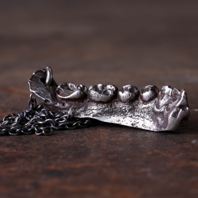 Man Necklace Jaw and Teeth Pendant Handmade in Sterling Silver - Etsy