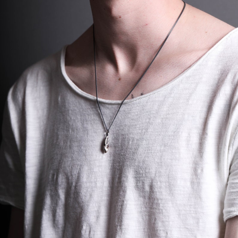 Mens Necklace Human Tooth Pendant Necklace for Men in Sterling - Etsy