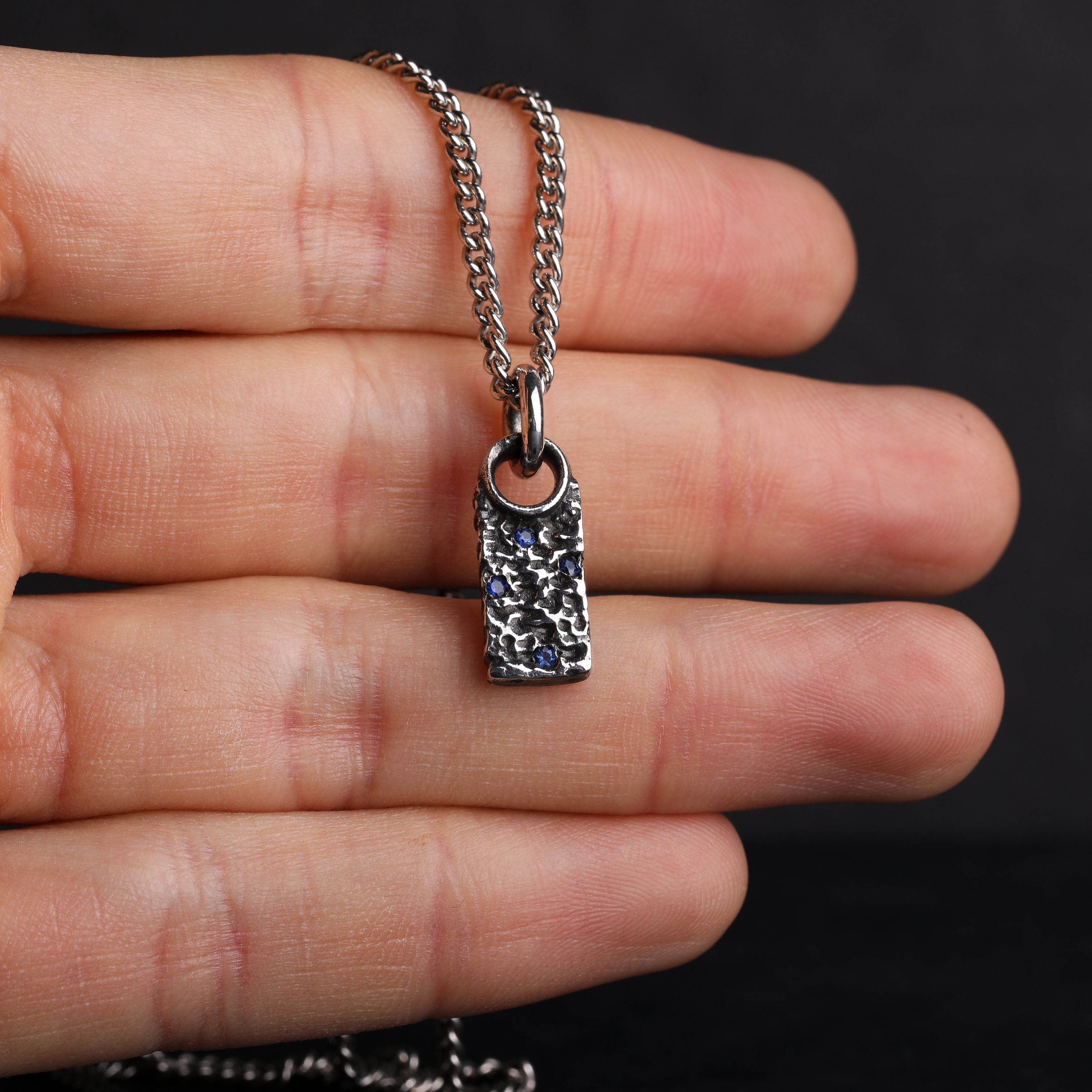 Mens Necklace Crux Southern Cross Constellation Sapphire Pendant for ...