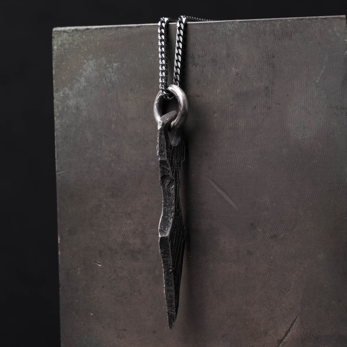 Mens Necklace Dagger Pendant in Sterling Silver 925 | Etsy
