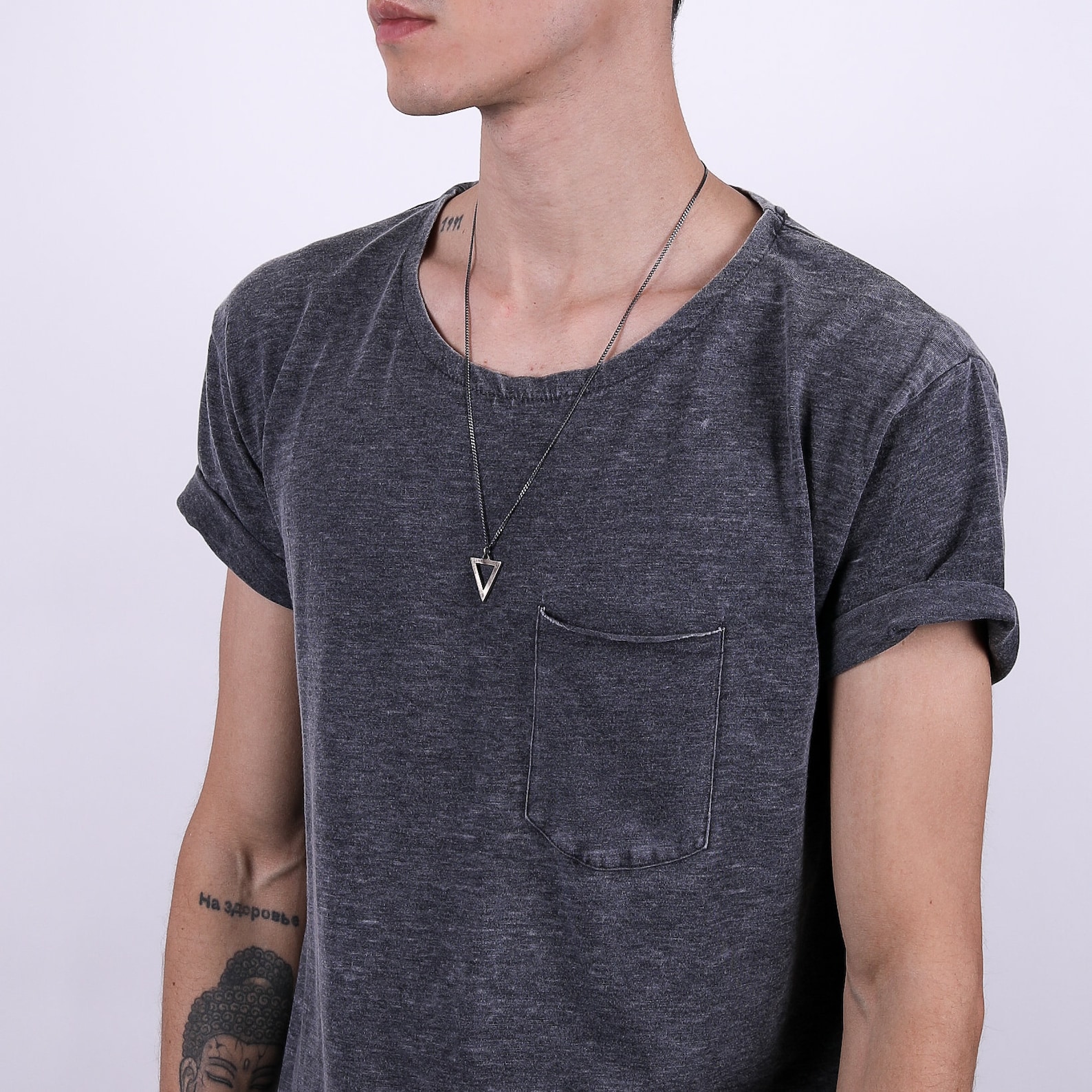 Mens Necklace Triangle Pendant Handmade in Sterling Silver | Etsy