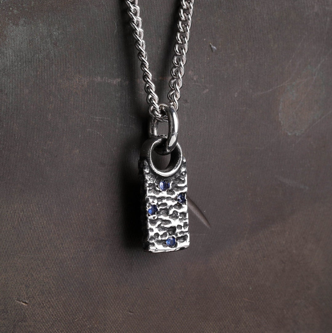Mens Necklace Crux Southern Cross Constellation Sapphire Pendant for ...