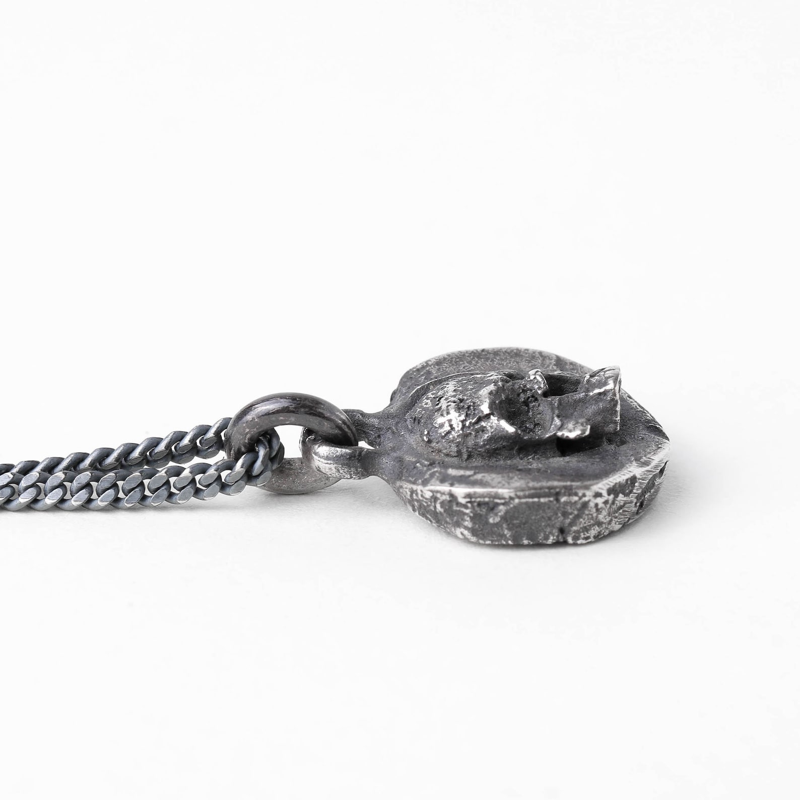 Man's Necklace Skull Memento Mori Stone Pendant in - Etsy