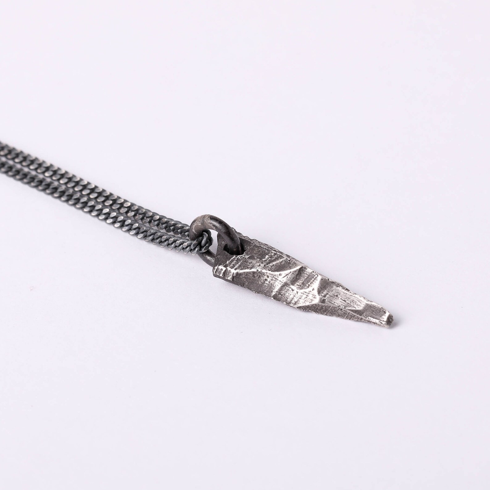 Mens Necklace Rustic Dark Pendant for Men in Sterling Silver - Etsy