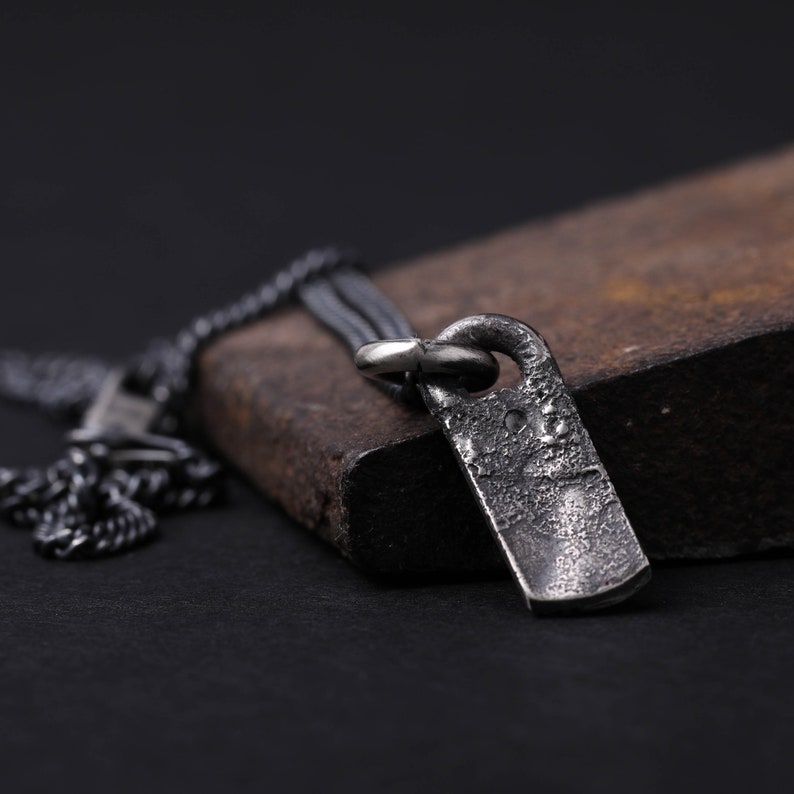 Man Necklace Rustic Tag Medieval Pendant Handmade Custom Initials ...