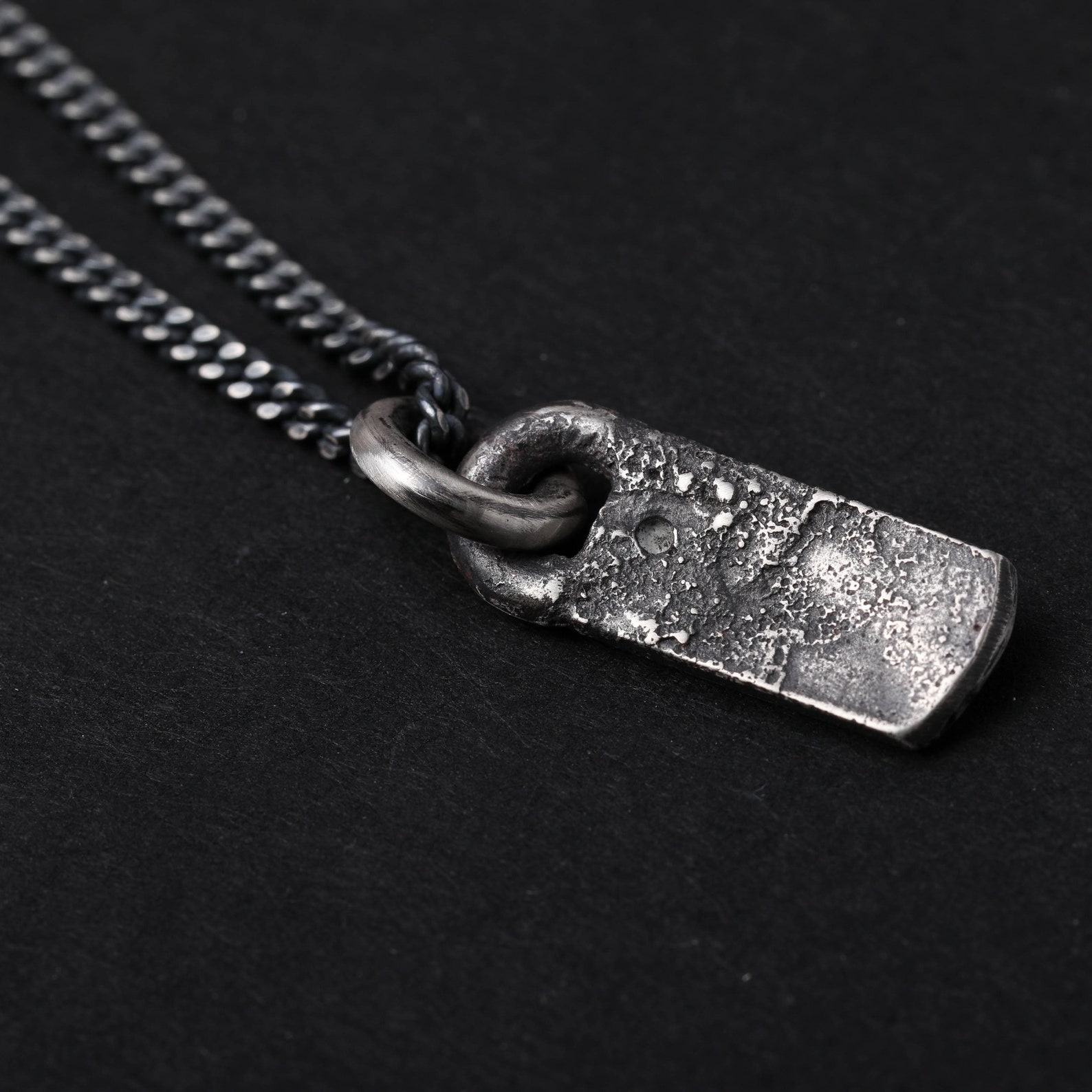 Man Necklace Rustic Tag Medieval Pendant Handmade Custom Initials ...