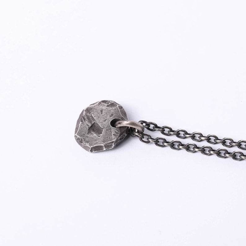 Mens Necklace Stone Pendant Handmade in Sterling Silver - Etsy