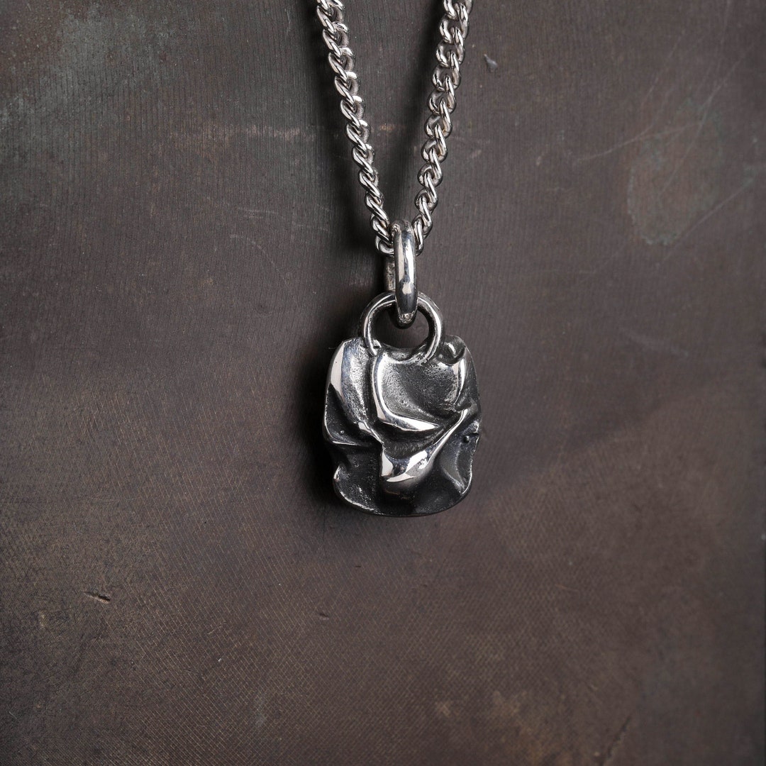 Mens Necklace Organic Pendulum Pendant for Men in Sterling Silver - Etsy