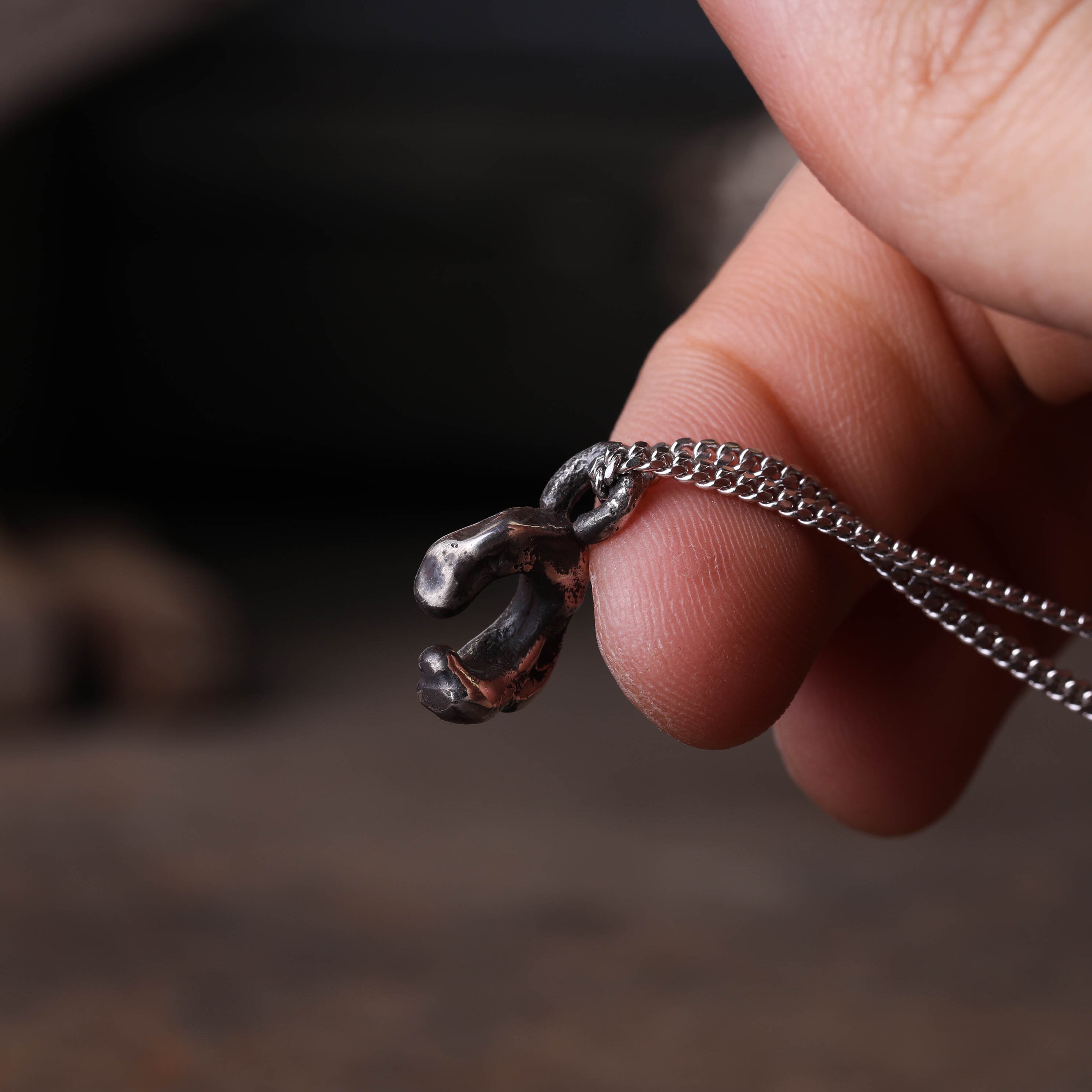 Man Necklace Abstract Art Pendant Silver Jewelry | Etsy