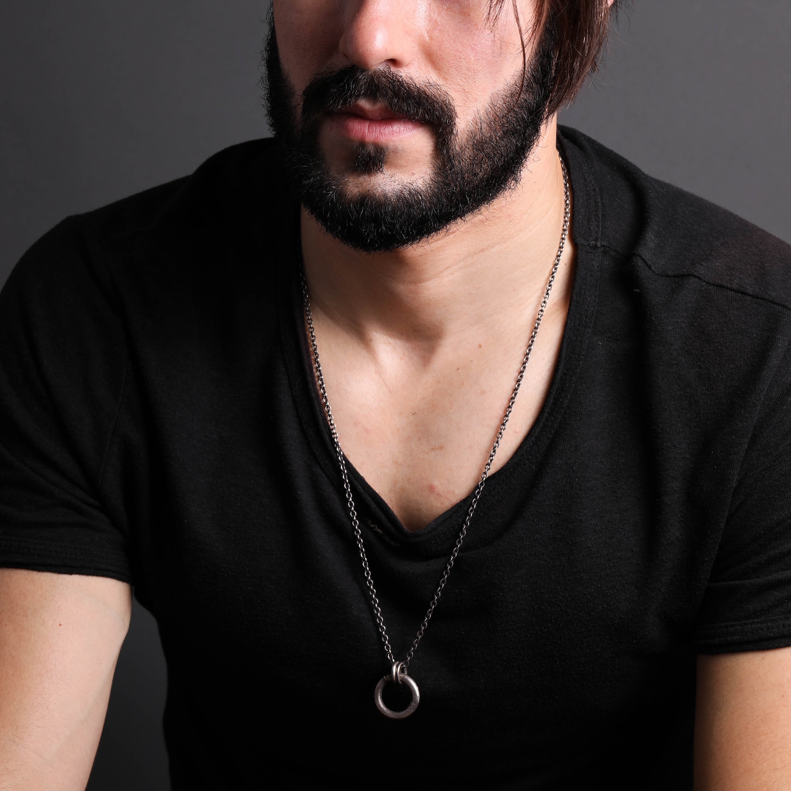 Mens Necklace Ring Pendant Handmade in Sterling Silver - Etsy