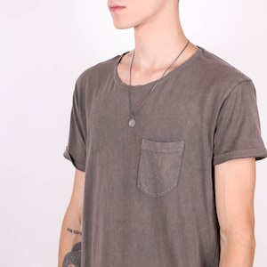 Mens Necklace Small Coin Amulet Pendant for Men in Sterling Silver - Etsy