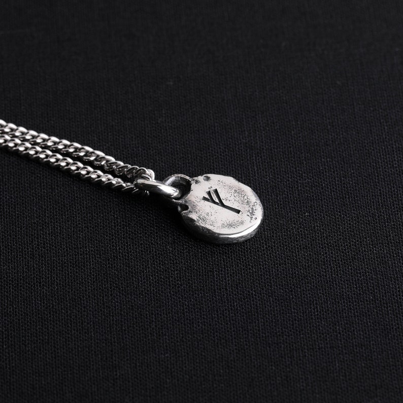 Mens Necklace Elder Futhark Runes Tag Pendant for Men in Sterling ...