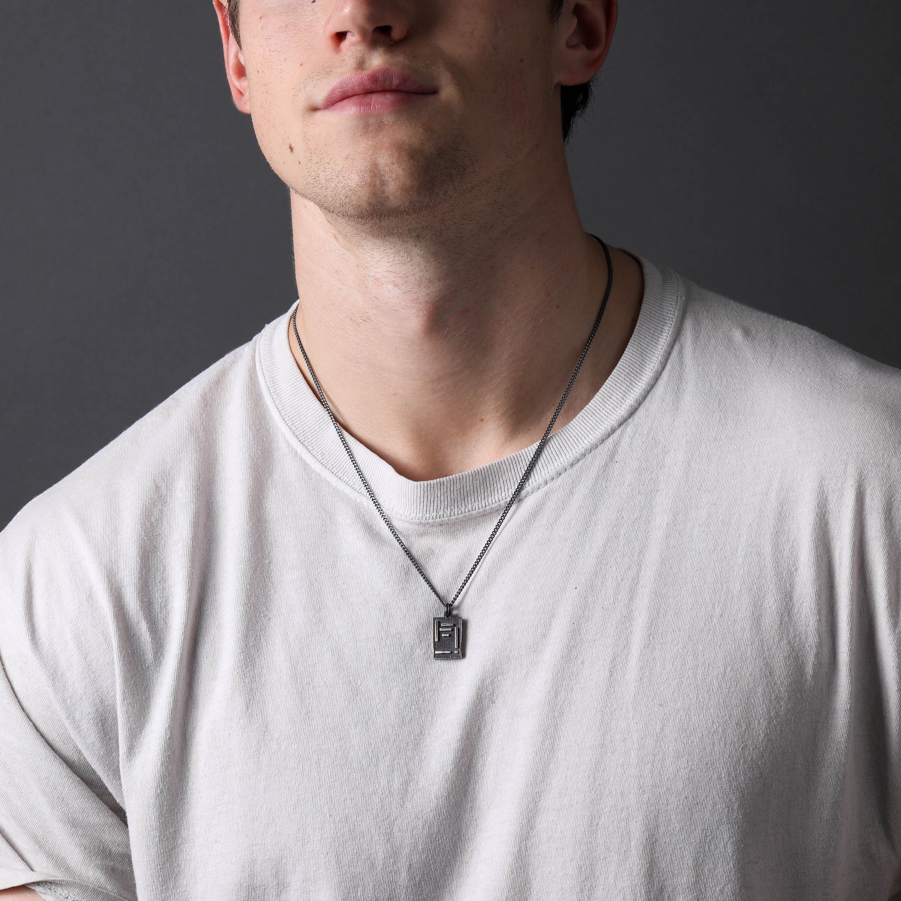 Men's Necklace Mid Century Inspired Pendant Handmade in - Etsy