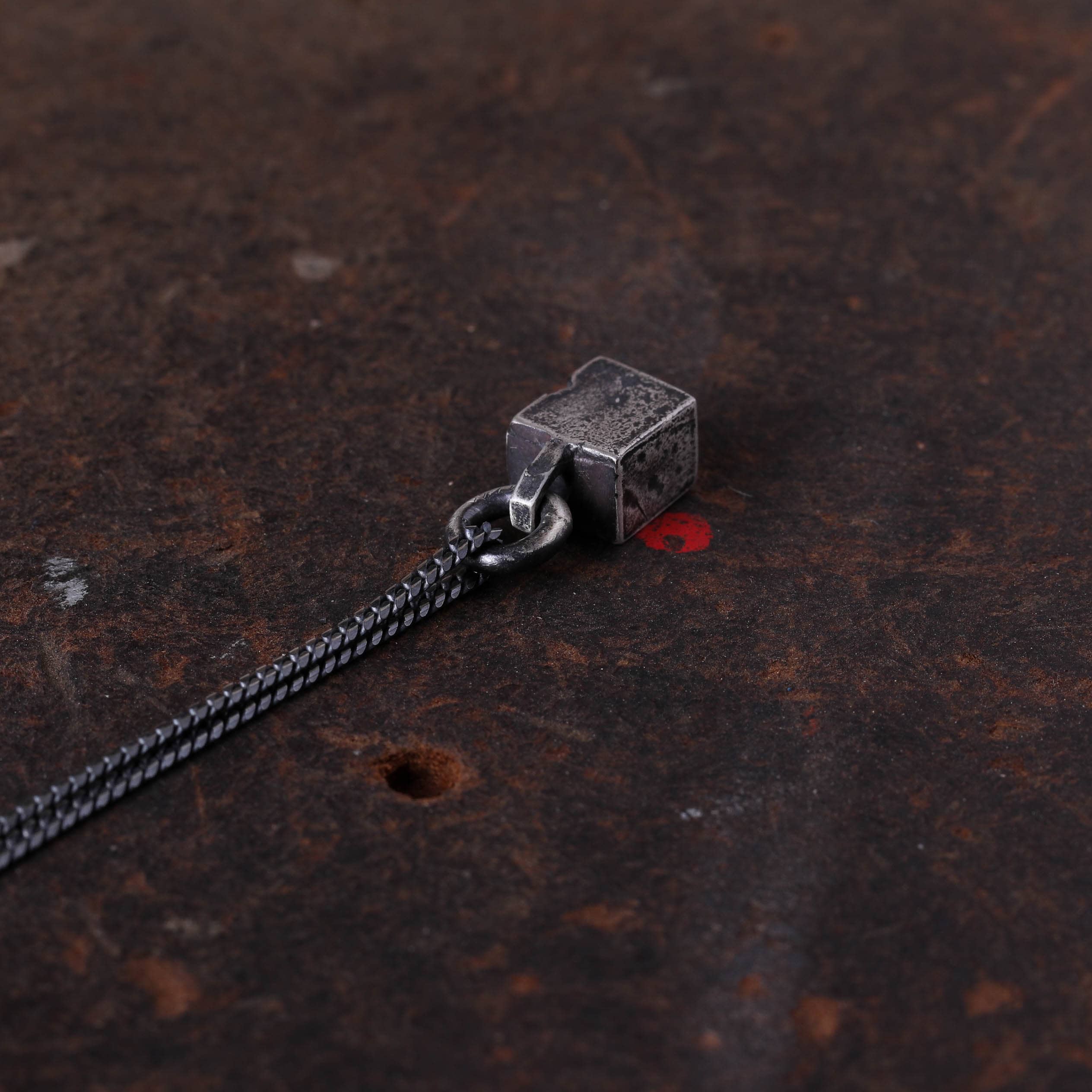 Man Necklace Cube Pendant Handmade in Sterling Silver - Etsy