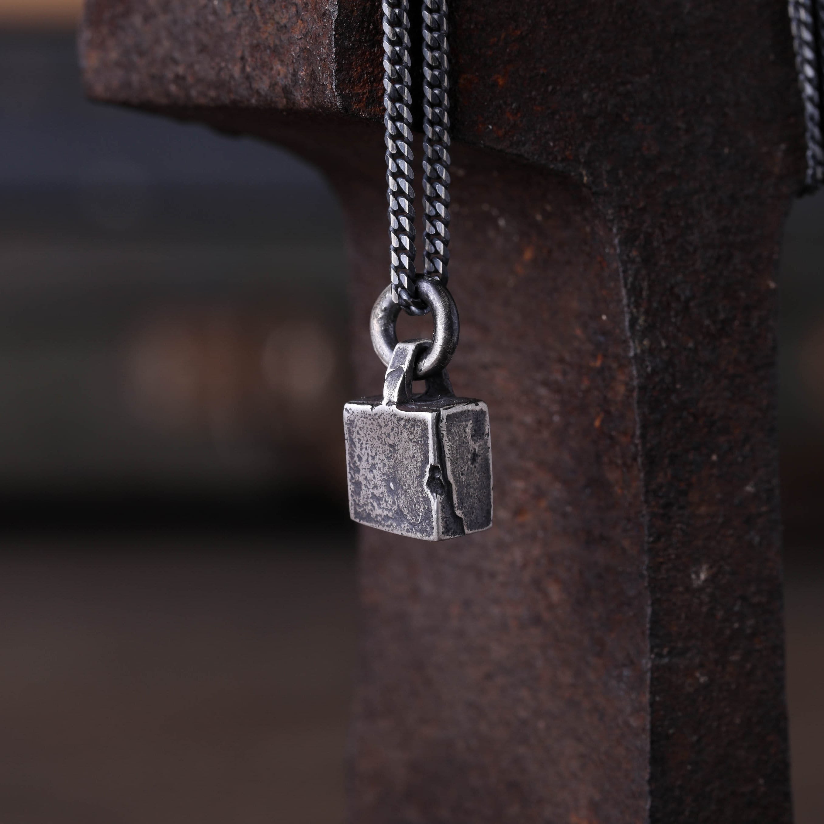 Man Necklace Cube Pendant Handmade in Sterling Silver - Etsy