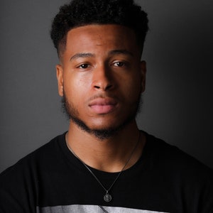 Man's Necklace Skull Memento Mori Stone Pendant in Oxidized Sterling ...