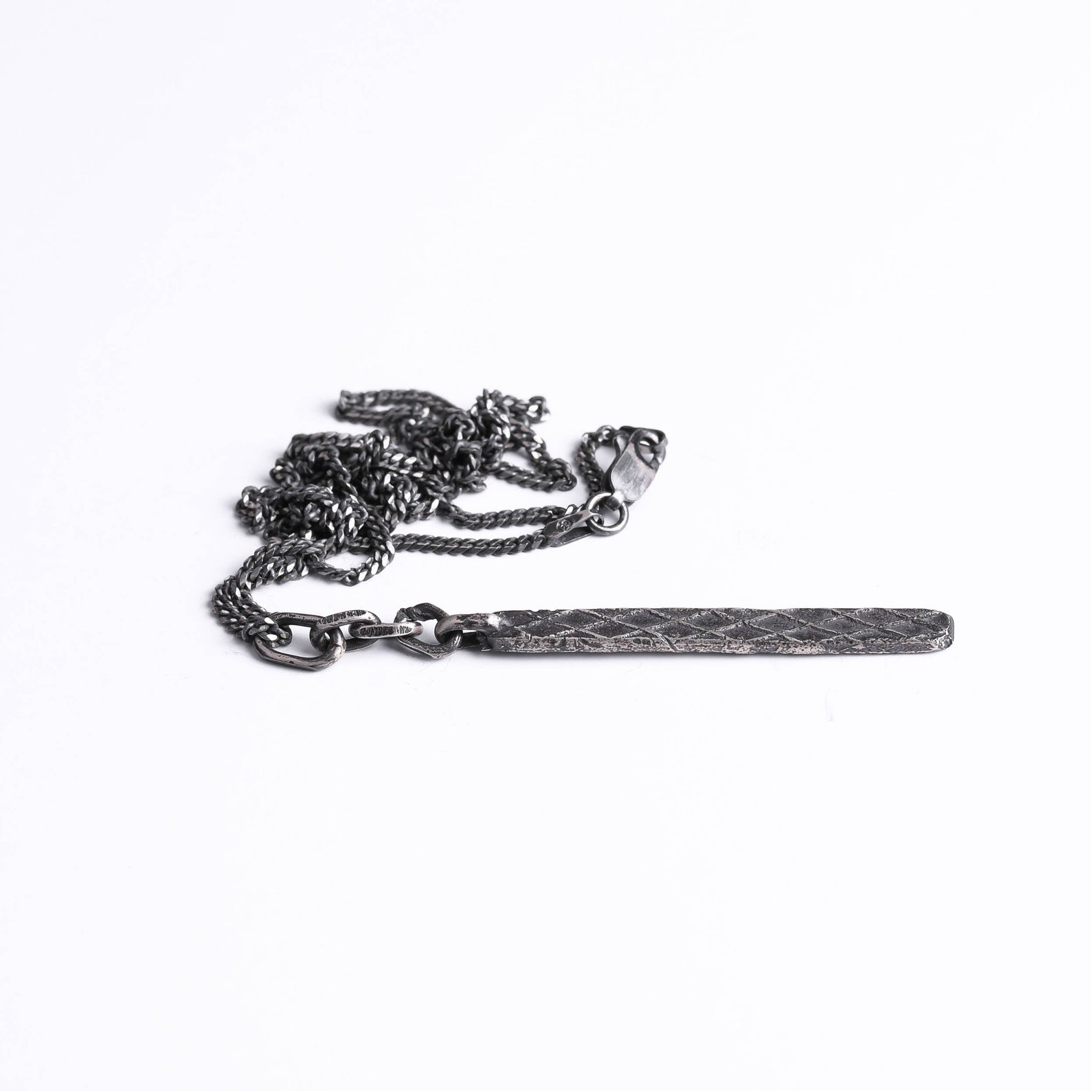Mens Necklace Long Pendant With Link Chain for Men in Sterling Silver ...