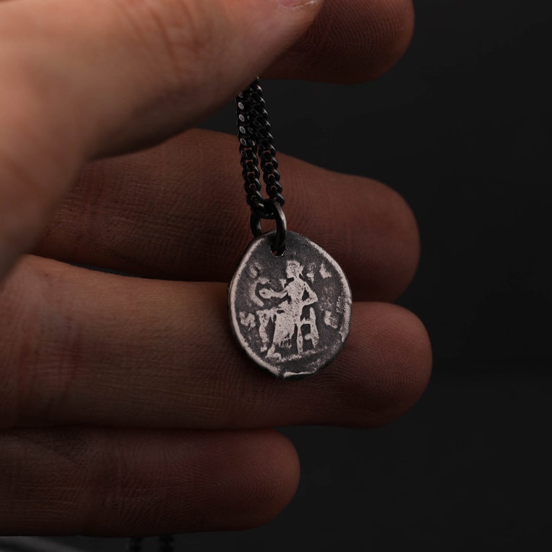 Mens Necklace Antique Roman Coin Pendant Denar FAVSTINA - Etsy