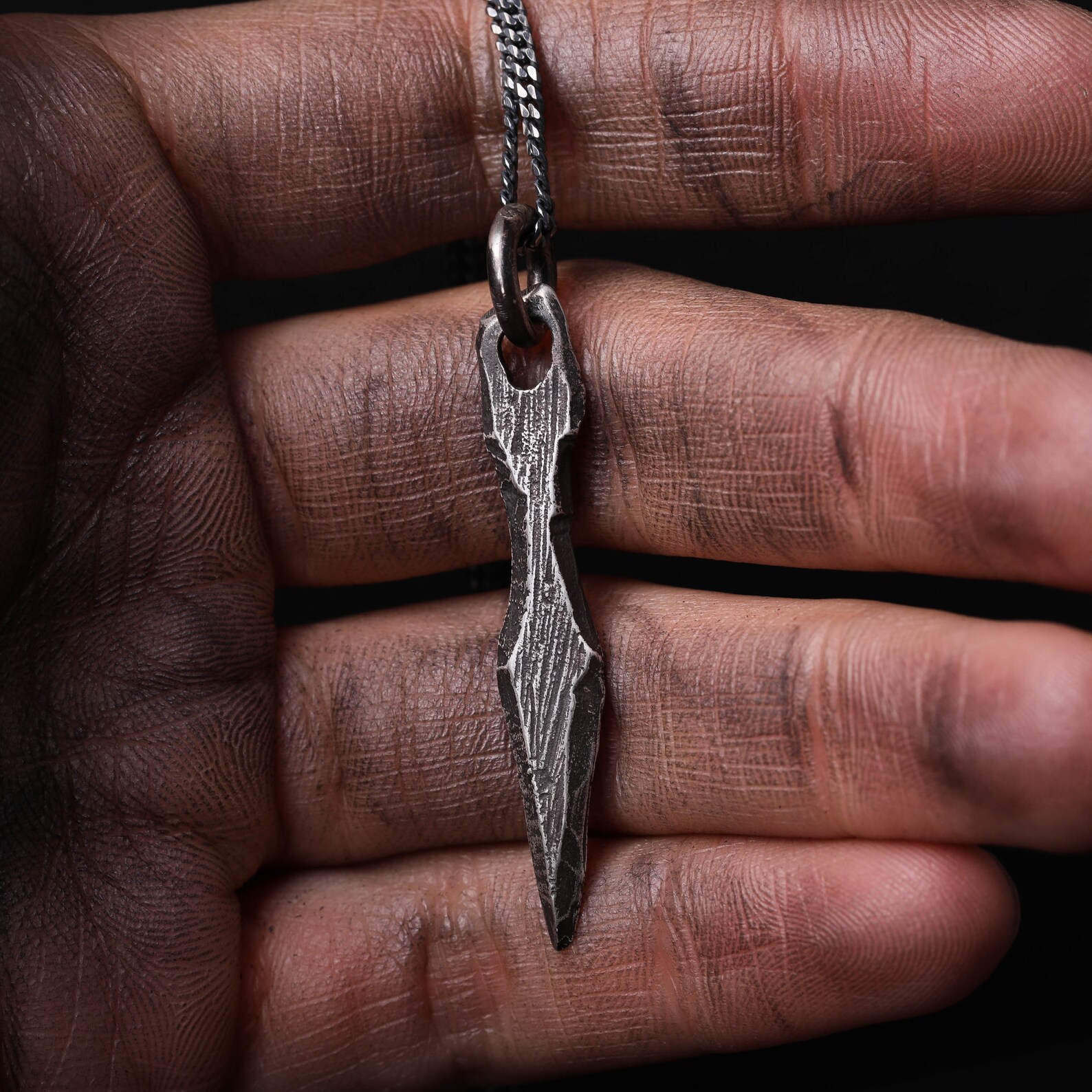 Mens Necklace Dagger Pendant in Sterling Silver 925 - Etsy