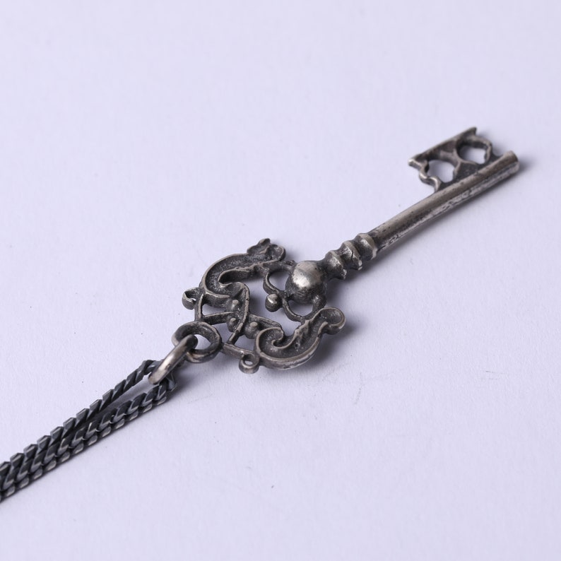 Mens Necklace Key Charm Pendant in Sterling Silver 925 | Etsy