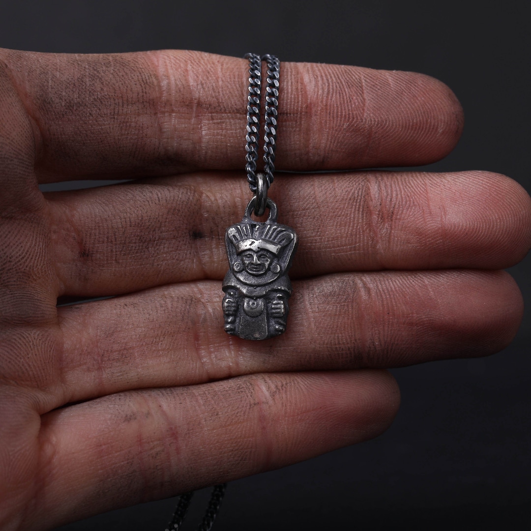 Men's Necklace Aztec Shaman Man Pendant Tribal Mask Pendant - Etsy