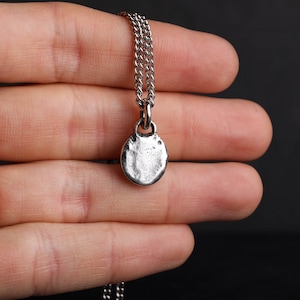 Mens Necklace Rustic Tag Pendant for Men in Sterling Silver Custom ...
