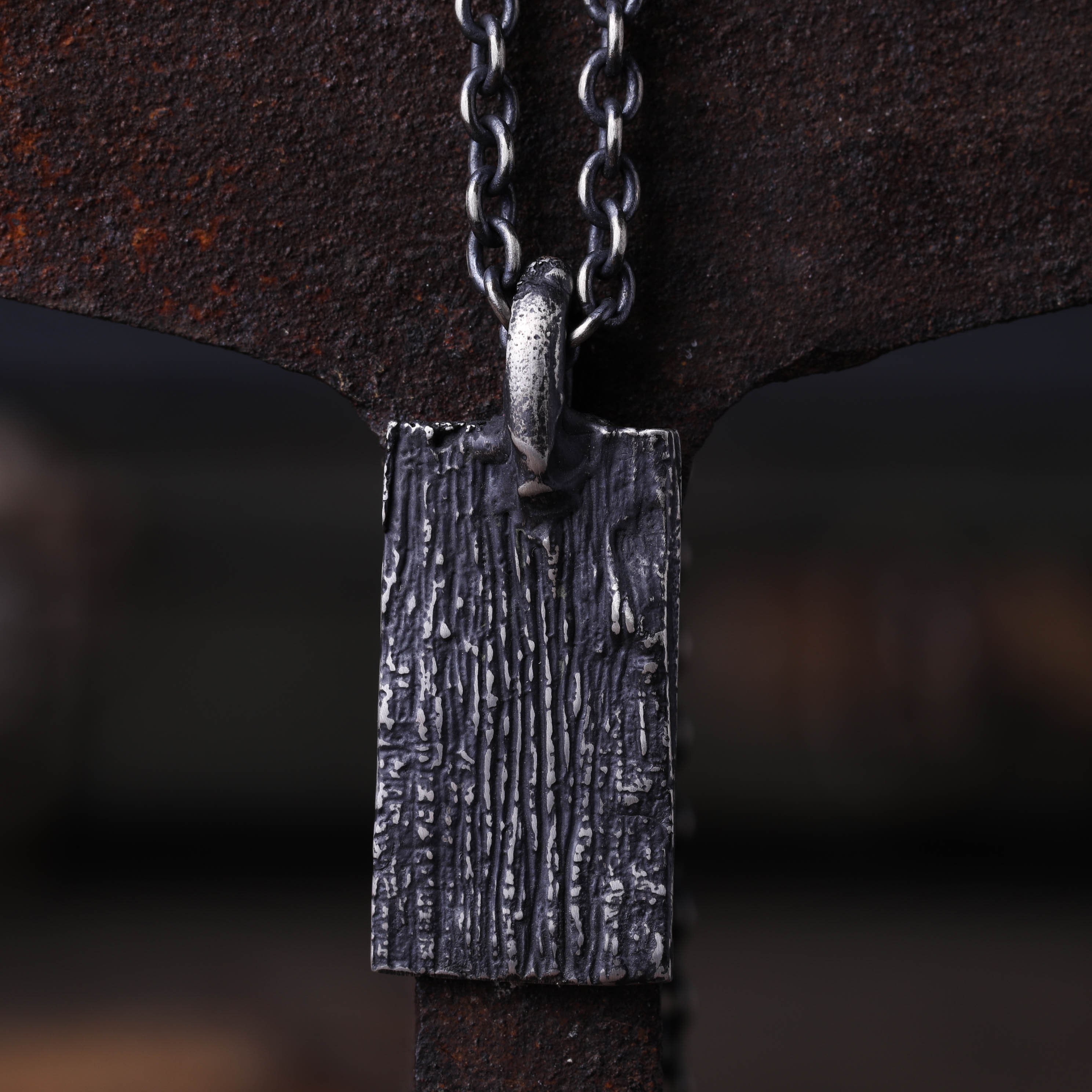 Men's Necklace Large Dog Tag Rectangle Pendant | Etsy