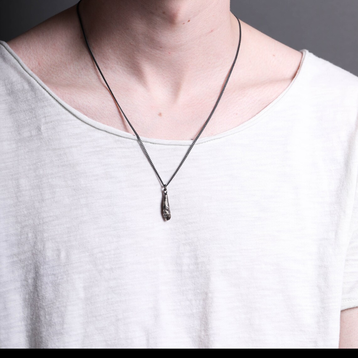 Mens Necklace Human Tooth Pendant for Men in Oxidized Sterling - Etsy