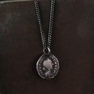 Mens Necklace Antique Roman Coin Pendant Denar FAVSTINA AVGVSTA for Men ...