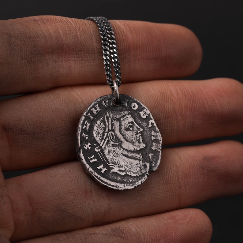 Mens Necklace Roman Coin Replica Antique Pendant for Men in - Etsy