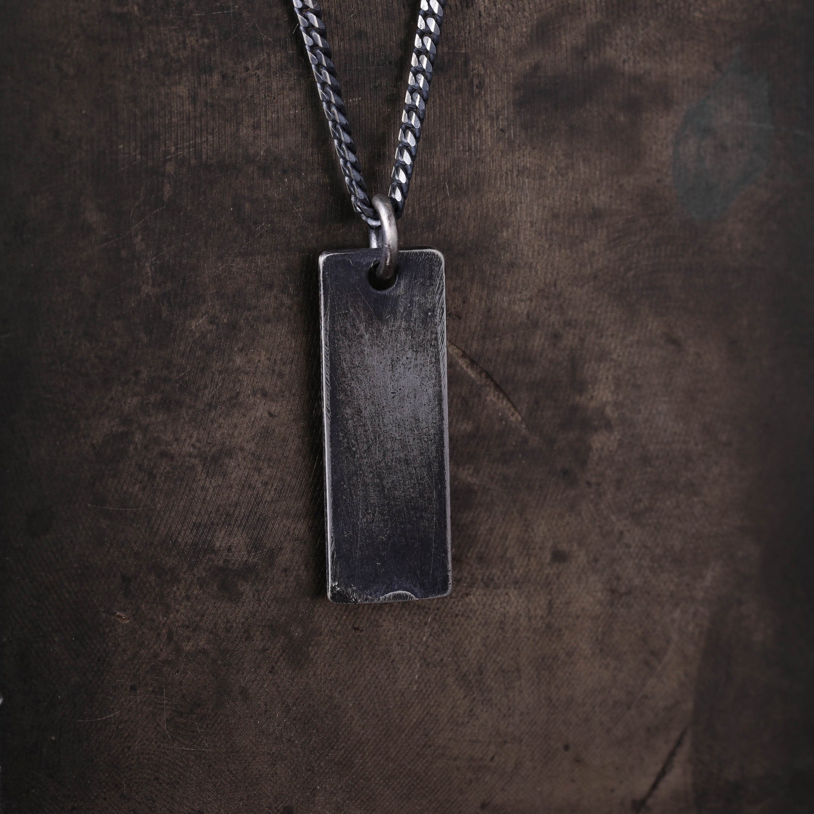 Man Necklace Dog Tag Pendant Handmade in Sterling Silver - Etsy