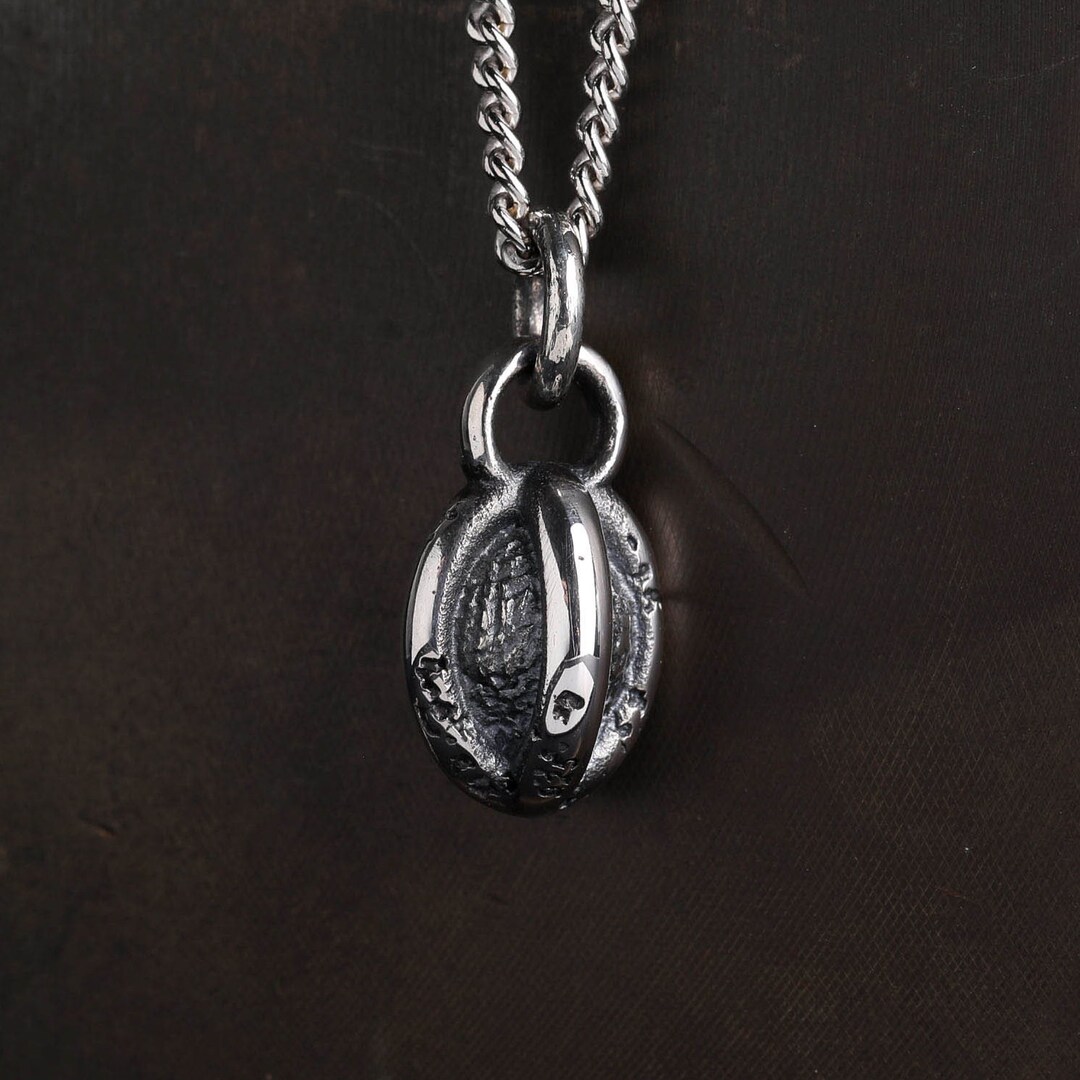 Mens Necklace Ball and Chain Pendant for Men in Sterling Silver - Etsy