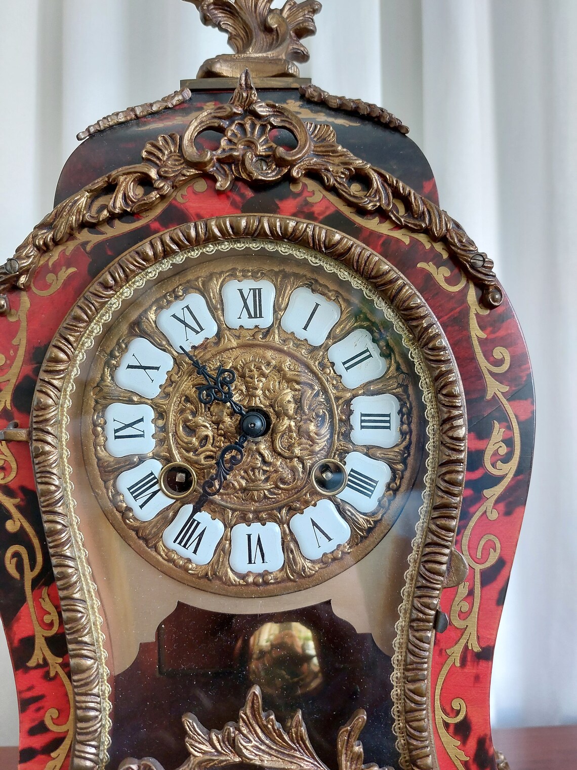 Franz Hermle Antique Boulle Mantel Clock Wood Bronze Table - Etsy