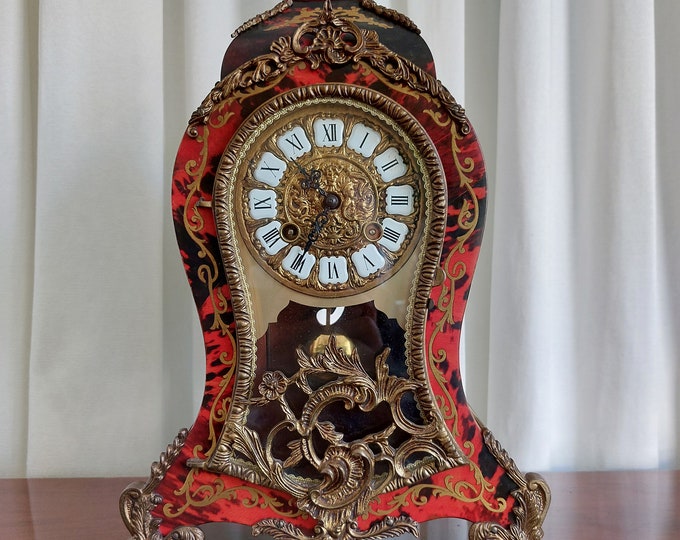 Franz Hermle Antique Boulle Mantel Clock , Wood Bronze Table Castel ...