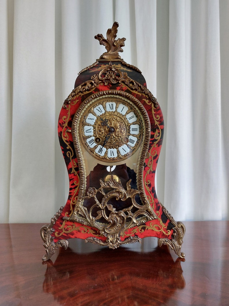 Franz Hermle Antique Boulle Mantel Clock Wood Bronze Table - Etsy