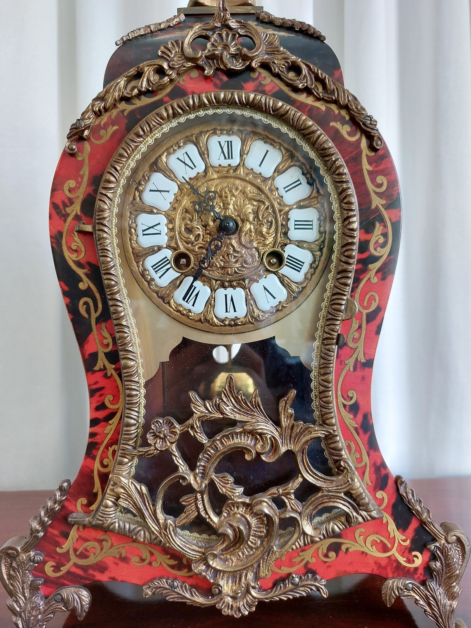 Franz Hermle Antique Boulle Mantel Clock Wood Bronze Table - Etsy