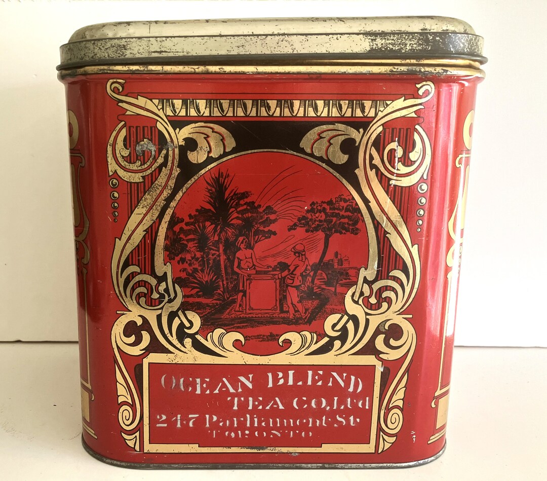 Ocean Blend Tea Tin Cannister From Toronto Canada - Etsy